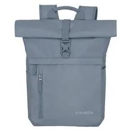 Freizeitrucksack Travelite "BASICS Rollup Rucksack", Gr. B/H/T: 37cm x 60cm x 16cm, blau (rauchblau), Polyester, unifarben, Rucks&auml;cke Freizeitrucksack