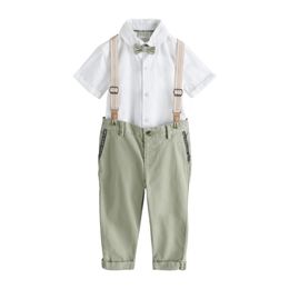 Baker By Ted Baker Hemd und Chino mit Hosentr&auml;ger Set Jungen Gr&ouml;&szlig;e 98 beige / oliv / wei&szlig;