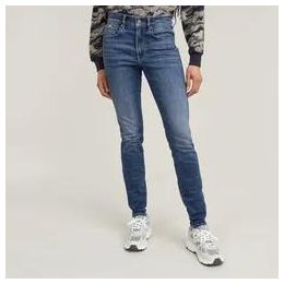 G-Star Raw Skinny-fit-Jeans G-STAR "3301", Damen, Gr. 31, L&auml;nge 30, blau (medium aged), Denim/Jeans, Obermaterial: 92% Baumwolle, 7% Elastomultiester, 1% Elasthan, skinny fit normal, Jeans, mit Stretch
