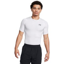 Under Armour Herren Trainingsshirt "UA HG ARMOUR COMP SS", wei&szlig;, Gr. M, Obermaterial: 84% Polyester, 16% Elasthan. Einsatz: 92% Polyester, 8%