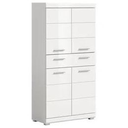 Midischrank Welltime "SIENA, Breite 74cm, 4 T&uuml;ren, 1 Schubkasten, 4 F&auml;cher, MDF-Front", wei&szlig; (wei&szlig; nb, wei&szlig; hochglanz mdf tz), B:74cm H:141cm T:31cm, FSC-zertifizierter Holzwerkstoff, Schr&auml;nke, Midischrank, in verschiedenen Farben erh&auml;ltlich, Badm&ouml;bel, Badschrank, Schrank, Bad