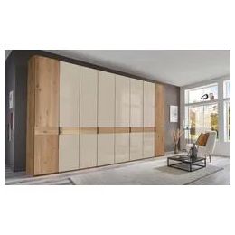 Kleiderschrank Wiemann "Cardiff", beige (glas champagner), B:393,1cm H:236cm T:58cm, Floatglas, Hartfaserplatte, Holzwerkstoff, Massivholz, Schr&auml;nke, Kleiderschrank, inkl. T&uuml;rd&auml;mpfung