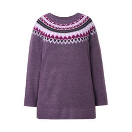 Ulla Popken Pullover Damen Gr&ouml;&szlig;e XXXL/4XL aubergine / weinrot / schwarz