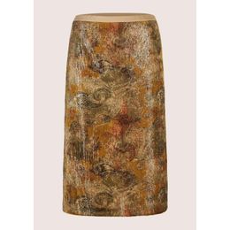 Madeleine Mode MADELEINE Damen Sommerrock "Samtrock Eleganter Rock mit Paisley-Design", beige, Modern, Gr. 34, Obermaterial: 47% Polyester PES. 33% Viskose CV. 14%