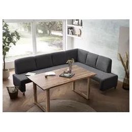Eckbank exxpo - SOFA FASHION "Intenso, modern, wahlweise in Leder oder Textil, 264/197 cm (B/T)", grau (anthrazith), B:264cm H:91cm T:197cm, NaturLeder;Strukturstoff (Zusammensetzung: Polyester 100%);Luxus-Microfaser (Zusammensetzung: Aufgeflockte 100% Polyester Schicht mit Pr&auml;gung);Cord (Zusammensetzung: Polyester 100%), Sitzb&auml;nke, Eckbank, hohe Bodenfreiheit, frei im Raum stellbar, hoher Sitzkom