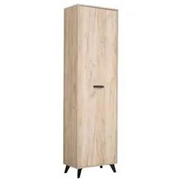 Garderobenschrank Inosign "Umbria, Kleiderschrank, Stauraumschrank, Flurschrank, H&ouml;he 192 cm", grau (grau eiche), B:53,5cm H:192cm T:35cm, Schr&auml;nke, Garderobenschrank, in Grau Eiche, mit einer Kleiderstange, mit schwarzen Beinen