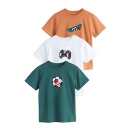 next T-Shirt Jungen Gr&ouml;&szlig;e 104 cognac / rot / schwarz / wei&szlig;