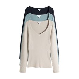 The Set Pullover Damen Gr&ouml;&szlig;e S beige / navy / hellblau