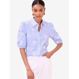 Lipsy Bluse Damen Gr&ouml;&szlig;e S hellblau / wei&szlig;