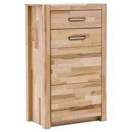 Garderobenschrank MCA LIVING "Fenja Kommode, Schrank, Dreht&uuml;renschrank - H&ouml;he 112 cm", kernbuchefarben, B:66cm H:112cm T:40cm, Massivholz, Schr&auml;nke, Garderobenschrank, Massivholz, Kernbuche, 1 T&uuml;r, 1 Schubkasten, Breite 66 cm