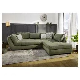 Jockenh&ouml;fer Ecksofa JOCKENH&Ouml;FER GRUPPE "Rascasse, L-Form, Rampenotik im modernen Design", gr&uuml;n, B:322cm T:125cm, Korpus: 100% Polyester;Kissen: 100% Polyester, Sofas, Ecksofa, alle Kissen inklusive, rechts oder links montierbar, XXL-Breite: 322cm