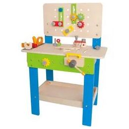 Spielwerkbank HAPE "Meister Werkbank (38-tlg.)", bunt, Rollenspielzeug, KinderB:81cm H:55cm T:28cm, Kunststoff, B:81cm H:55cm T:28cm