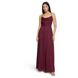 Abendkleid Vera Mont "Damen mit Wasserfallausschnitt", Damen, Gr. 40, Normalgr&ouml;&szlig;en, rot, grau, Netz, Obermaterial: 100% Polyester; Futter: 100% Polyester, festlich, Basic schmal lang, Wasserfallausschnitt, Kleider Abendkleid, Glitzer