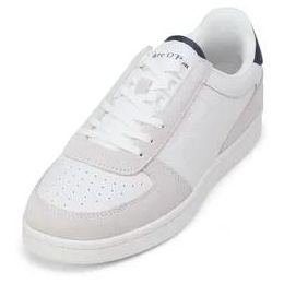 Marc O'Polo Sneaker MARC O'POLO "aus hochwertigem Rindleder", Damen, Gr. 44, wei&szlig;, navy, Obermaterial: 100% Leder, unifarben, Schuhe Sneaker