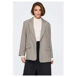 Longblazer Only "ONLLINDA LS BOYFR MEL BLAZER TLR NOOS", Damen, Gr. M, fungi detail:melange, Web, Obermaterial: 97% Polyester, 3% Elasthan, meliert, oversize Po-bedeckend, tiefer V-Ausschnitt, Blazer Longblazer, mit Reverskragen