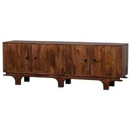 Kommode Woood, braun, B:200cm H:70cm T:45cm, Massivholz, Sideboards, Kommode, Sideboard aus Mangoholznmit markanter Maserung und Unikat-Charakter