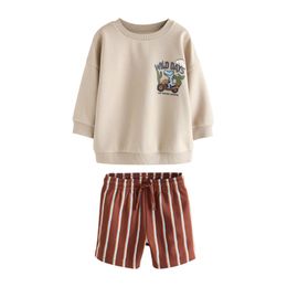 next Set: Sweatshirt und Shorts Jungen Gr&ouml;&szlig;e 68 beige / braun / wei&szlig;