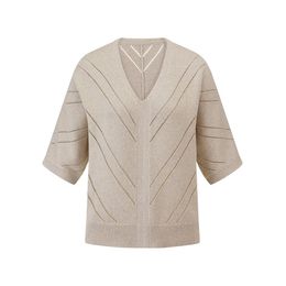 Peter Hahn - V-Pullover, beige, Gr. 42 / M - Baumwolle