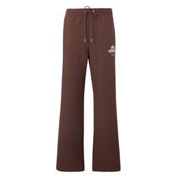 Nike Sportswear Pants 'PHNX FLC' female size 42 Chocolate / Light grey / White