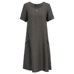 Doris Streich - Kleid, beige, Gr. 56 / 3XL - Leinen