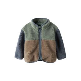 name it Fleecejacke 'NBMMIMBA' Gr&ouml;&szlig;e 74 dunkelblau / braun / tanne