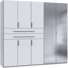 Dreht&uuml;renschrank wimex "Digit Kleiderschrank wahlweise mit oder ohne Spiegel", wei&szlig;, B:225cm H:208cm T:58cm, Holzwerkstoff, Schr&auml;nke, Dreht&uuml;renschrank, erh&auml;ltlich in den Breiten 225cm oder 270cm (mit 8 oder 10 T&uuml;ren)