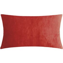Dekokissen Pad "Smooth", rot, unifarben, B:25cm H:2cm L:50cm, Polyester, Dekokissen_Sitzkissen_Kissenh&uuml;llen, Perfekte Farbabstimmung