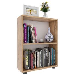 B&uuml;cherregal Vcm "Holz B&uuml;ro Regal B&uuml;cher Ordner Aktenregal Bulas 2f", honig, eiche, B:55cm T:20cm, Regale, B&uuml;cherregal