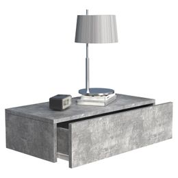 Nachttisch Vcm "Holz Wandschublade Wand H&auml;nge Nachttisch Usal M60", beton, grau, Sideboards, Nachttisch