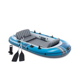 Schlauchboot Intex "Excursion 4 Boot-Set f&uuml;r 4 Personen", blau, KleinbooteB:165cm H:43cm L:315cm, Kunststoff, B:165cm H:43cm L:315cm