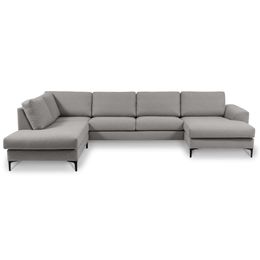 Wohnlandschaft OTTO HOME "Henry, U-Form, Breite 363 cm", beige, B:363cm H:84cm T:235cm, 100% PES, Sofas, Wohnlandschaft, mit Metallbeinen, Wellenunterfederung, wasserabweisender Stoff