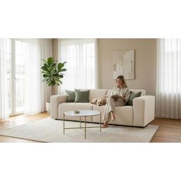 3-Sitzer OTTO HOME "Koa, 228 cm, Modulsofa in Cord, Chenille, Struktur, Webstoff", beige (sand), B:228cm H:88cm T:98cm, 100% Polyester, Sofas, Designsofa, weicher Lounge-Sitzkomfort, Welleunterfederung, bodentief