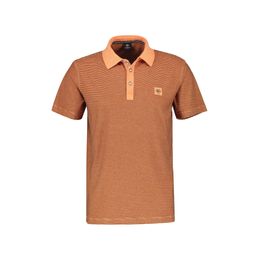 Poloshirt Lerros "Poloshirt mit abgesetztem Kragen", Herren, Gr. 6XL, orange (mellow peach), 100% Baumwolle, Shirts