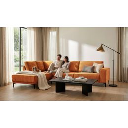 Ecksofa OTTO HOME "OLAND L-Form, B: 289 cm, Skandi-Design", brick, B:289cm H:85cm T:210cm, 100% Polyester, Sofas, Ecksofa, Struktur, Flachgewebe, Luxus-Microfaser, Boucle
