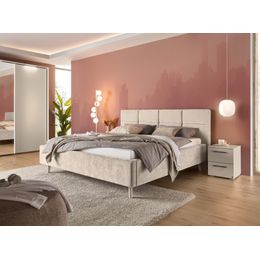 Polsterbett "Cary, Breite 180cm, inkl. 7-Zonen-Tonnentaschenfederkern-Matratze", beige, beige, B:204cm H:110cm L:219cm, 100% Polyester, SET ONE BY Musterring, Betten, Polsterbett, Erh&auml;ltlich in verschiedenen Stofffarbe und Matratzenh&auml;rtegraden