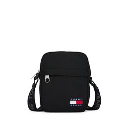Umh&auml;ngetasche Tommy Jeans "TJM ESS DAILY REPORTER", Damen, Gr. B/H/T: 16cm x 20cm x 6cm, schwarz, Textil, Taschen Umh&auml;ngetasche, Men Schultertasche, Freizeitasche mit Tommy Jeans Flaggen-Aufn&auml;her