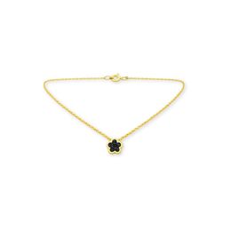 Pure Schmuck Necklace 'Clover Black Marmor Halskette' female Gold size 40 - 45 cm