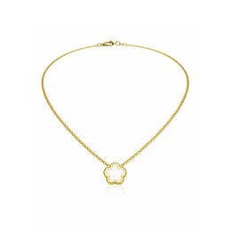 Pure Schmuck Necklace 'Clover Perlmutt' female Gold size Onesize