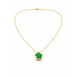 Pure Schmuck Necklace 'Clover Green' female Gold size Onesize