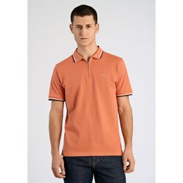 Poloshirt LINDBERGH "Poloshirt Relaxed Fit", Herren, Gr. M, orange (coral), Obermaterial: 100% Baumwolle, l&auml;ssig geschnitten, Shirts