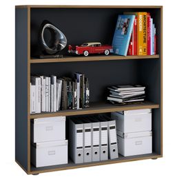 B&uuml;cherregal Vcm "Holz B&uuml;ro Regal B&uuml;cher Ordner Aktenregal Salia 3f", anthrazit, B:100cm T:33cm, Regale, B&uuml;cherregal