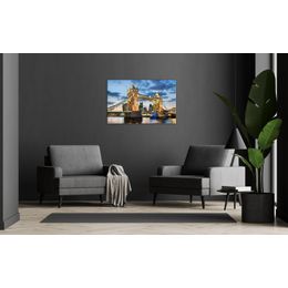 Leinwandbild B&Ouml;NNINGHOFF, gold (farbe bild(er): gold), B:90cm H:60cm T:1,8cm, Canvas, MDF, Bilder, Leinwandbild