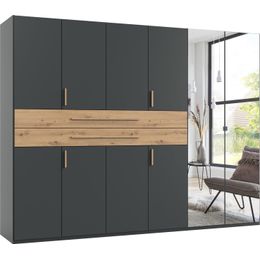 Dreht&uuml;renschrank wimex "Digit Kleiderschrank wahlweise mit oder ohne Spiegel", grafit, absetzung und griffe artisan eiche nachbildung, B:270cm H:208cm T:58cm, Holzwerkstoff, Schr&auml;nke, Dreht&uuml;renschrank, erh&auml;ltlich in den Breiten 225cm oder 270cm (mit 8 oder 10 T&uuml;ren)