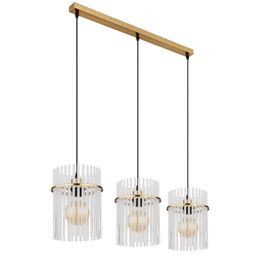Globo LIGHTING Pendelleuchte "GORLEY", gold (goldfarben matt), 3, 1 Stk., Leuchten, Design Glasst&auml;be, Deckenlampe, Wohnzimmer, Esszimmer, H&auml;ngeleuchte, Pendelleuchte
