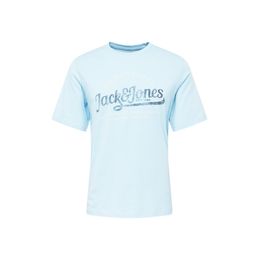 Jack & Jones Jack & Jones T-Shirt 'Louie' Herren Gr&ouml;&szlig;e M hellblau / dunkelblau / wei&szlig;