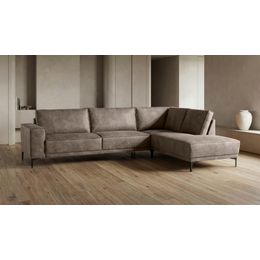 Ecksofa OTTO HOME "OLAND L-Form, B: 289 cm, Skandi-Design", grau (taupe), B:289cm H:85cm T:210cm, 100% Polyester, Sofas, Ecksofa, Struktur, Flachgewebe, Luxus-Microfaser, Boucle, Topseller