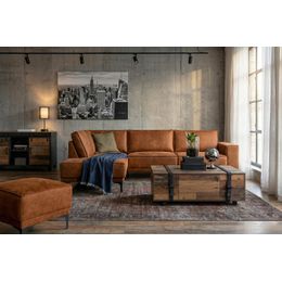 Ecksofa OTTO HOME "OLAND L-Form, B: 289 cm, Skandi-Design", braun (cognac), B:289cm H:85cm T:210cm, Struktur weich (100% Polyester);Luxus-Microfaser (100% Polyester);Webstoff (100% Polyester), Sofas, Ecksofa, Struktur, Flachgewebe, Luxus-Microfaser, Boucle