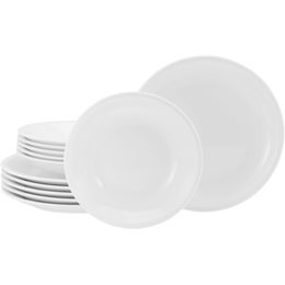 Tafelservice Creatable "Milano Weiss, Service 12-tlg.", wei&szlig;, 12, Porzellan, Geschirr-Sets, Tafelservice, Daily Use, Minimalistischer Stil