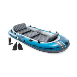 Schlauchboot Intex "Excursion 5 Boot-Set f&uuml;r 5 Personen", blau, KleinbooteB:168cm H:43cm L:366cm, Kunststoff, B:168cm H:43cm L:366cm