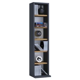 Standregal Vcm "Holz CD DVD Stand Aufbewahrung Deko Regal Elementa", braun (anthrazit, honig, eiche), B:21cm T:20cm, Regale, Standregal